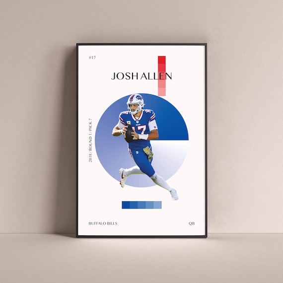 Josh Allen Poster Buffalo Bills Art Print Minimalist Football - Etsy