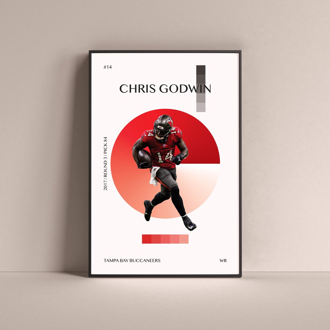 Chris Godwin Poster, Tampa Bay Buccaneers Art Print Minimalist Football ...
