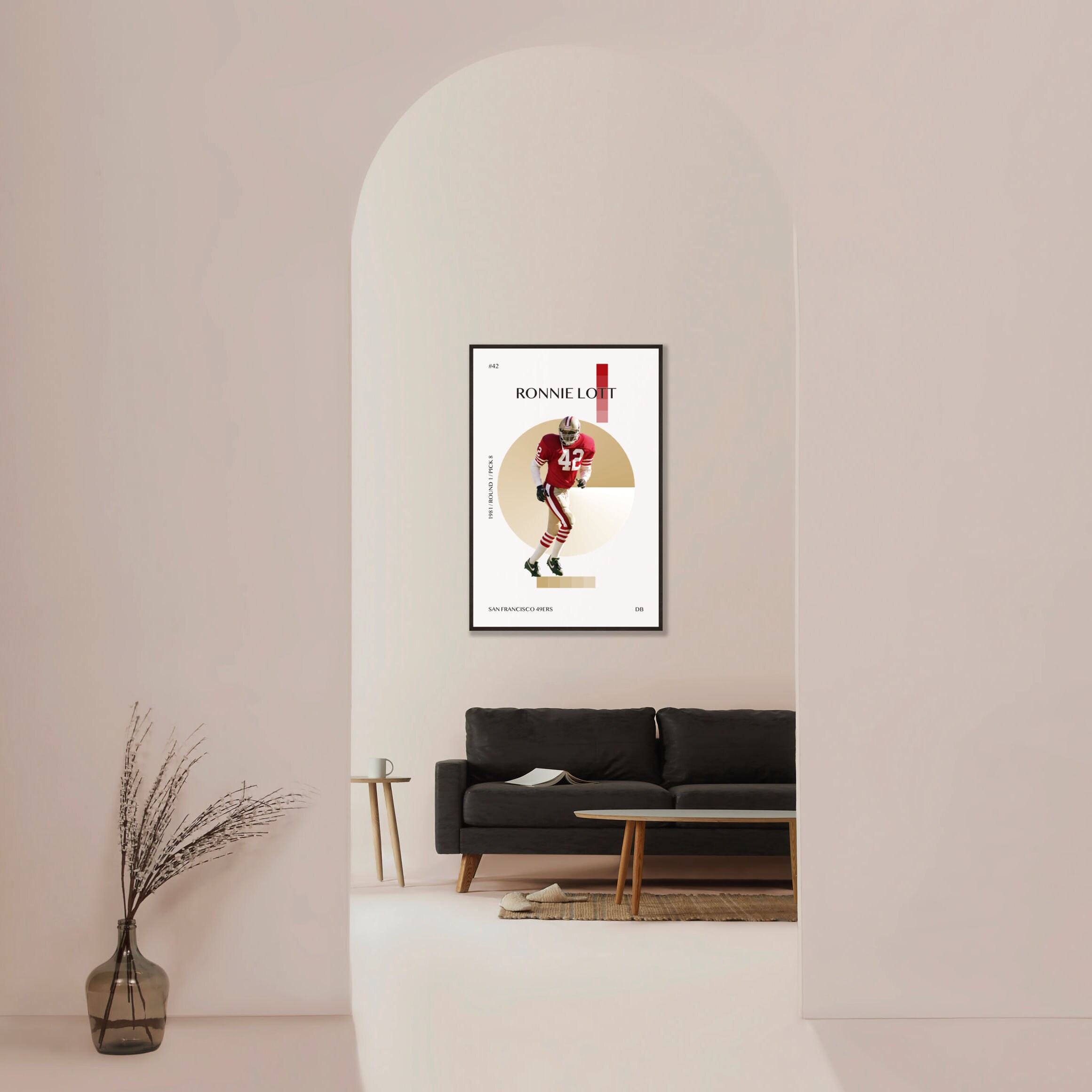 Ronnie Lott Poster, San Francisco 49ers Art Print Minimalist Football ...