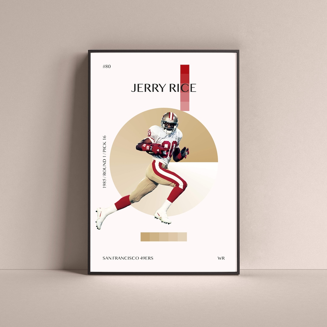 Jerry Rice Poster, San Francisco 49ers Art Print Minimalist Football ...