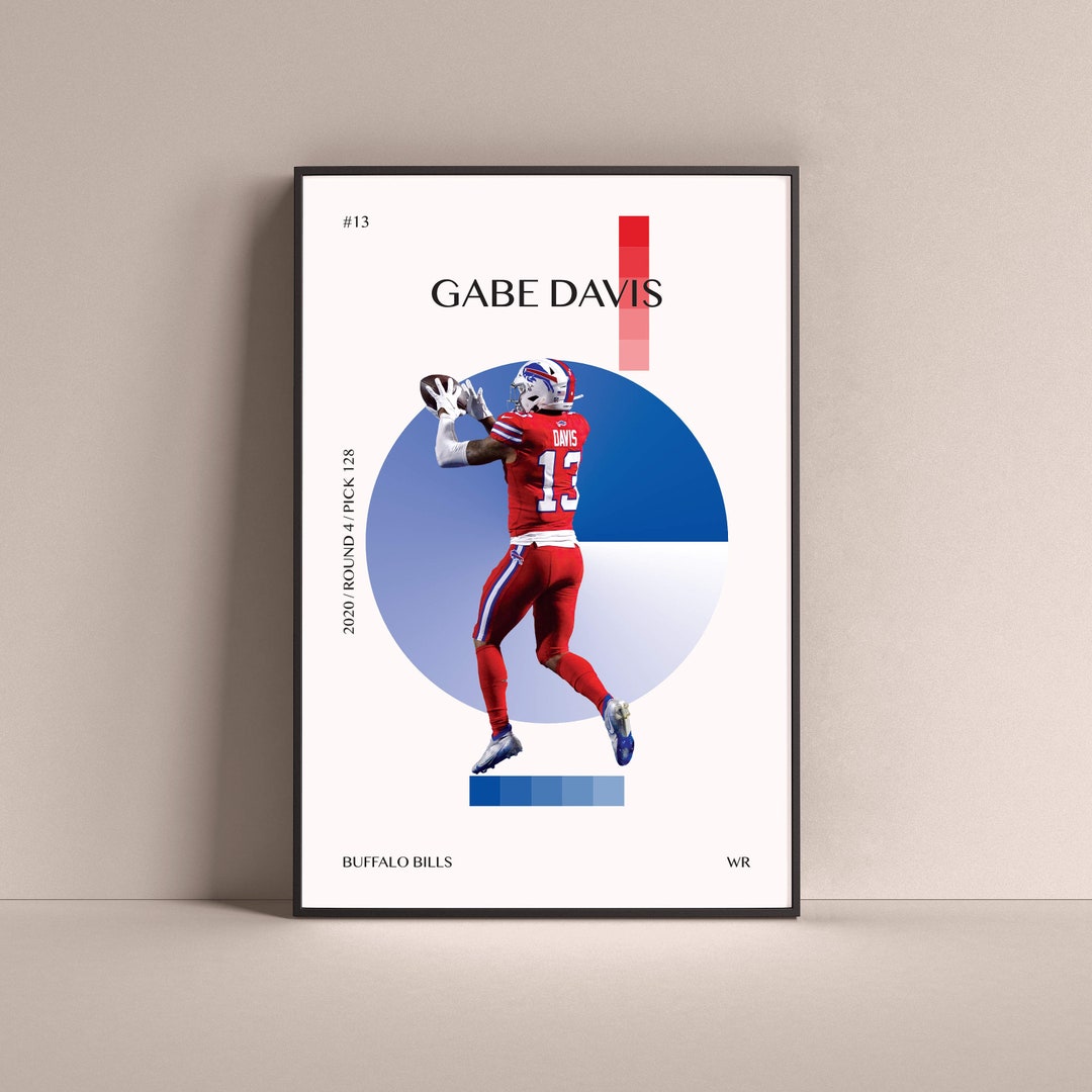 Gabe Davis Poster, Buffalo Bills Art Print Minimalist Football Wall ...