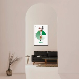 Larry Bird Poster, Boston Celtics Art Print Minimalist Basketball Wall ...