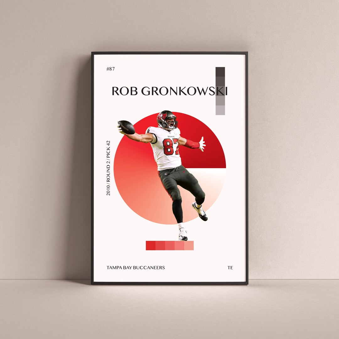 Rob Gronkowski Poster, Tampa Bay Buccaneers Art Print Minimalist ...