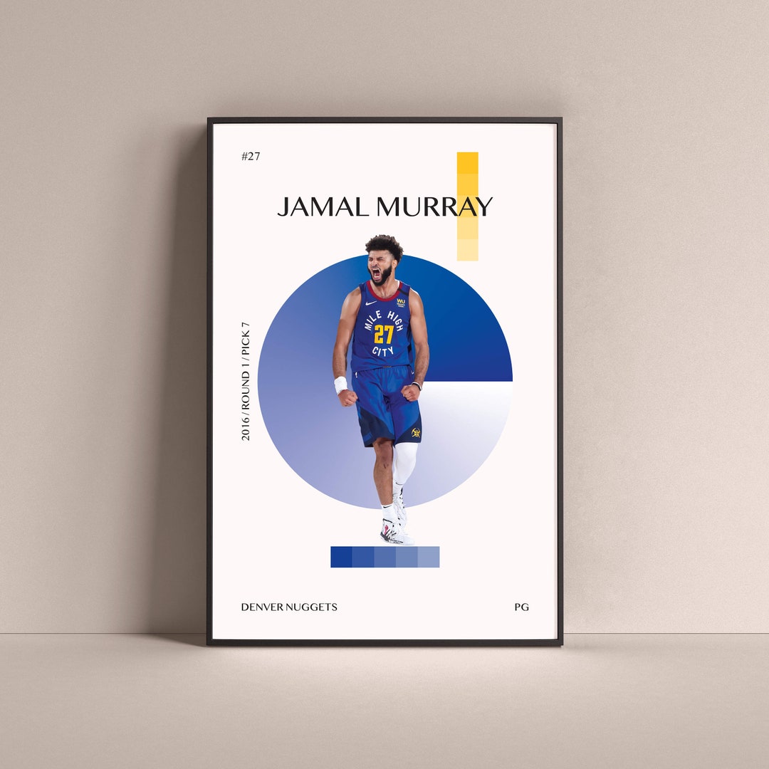 Jamal Murray Poster, Denver Nuggets Art Print Minimalist Basketball ...