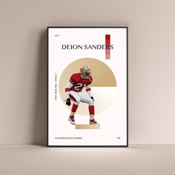 Deion Sanders Poster San Francisco 49ers Art Print Minimalist - Etsy