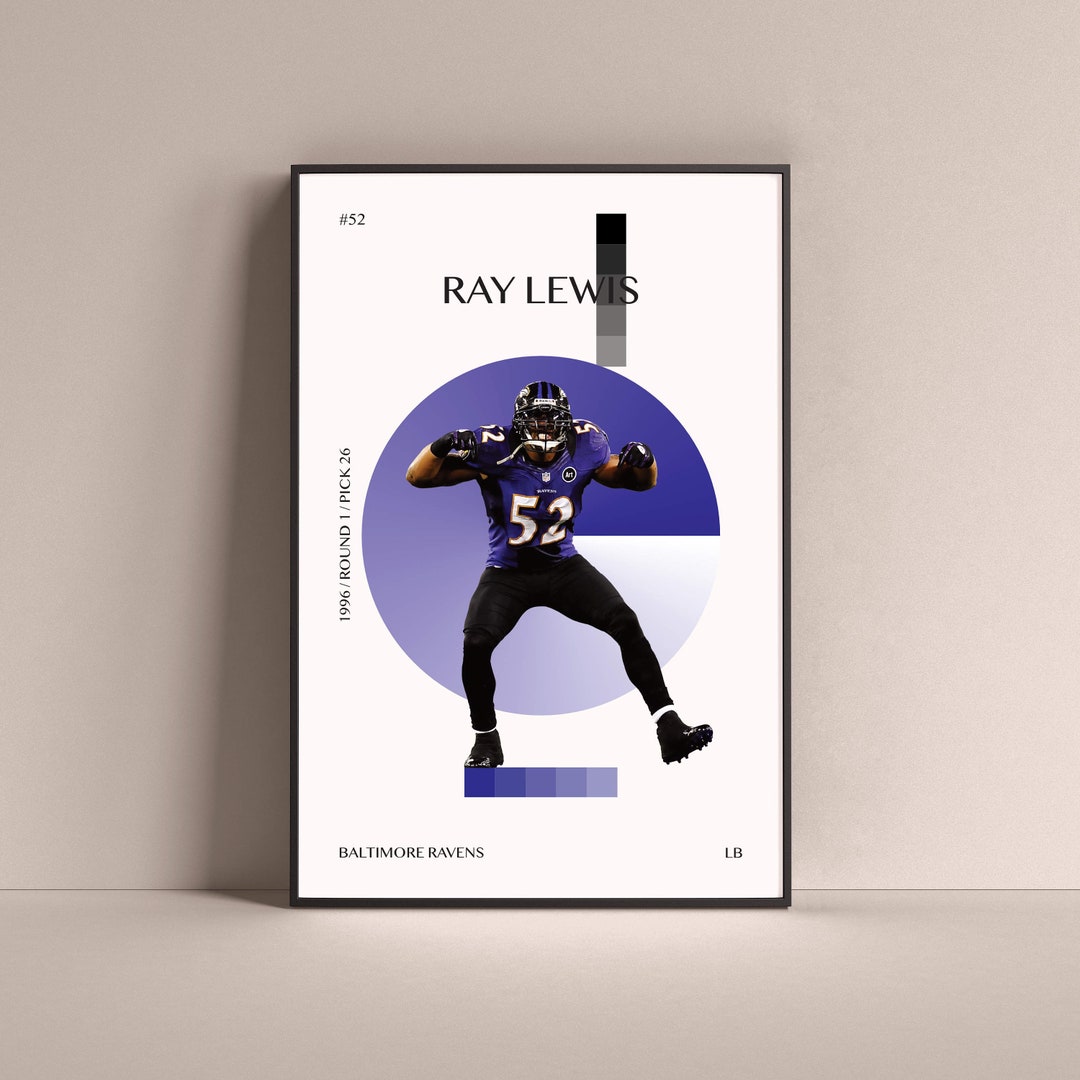 Ray Lewis Poster, Baltimore Ravens Art Print Minimalist Football Wall ...
