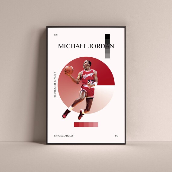 Michael Jordan Poster Chicago Bulls Art Print Minimalist - Etsy