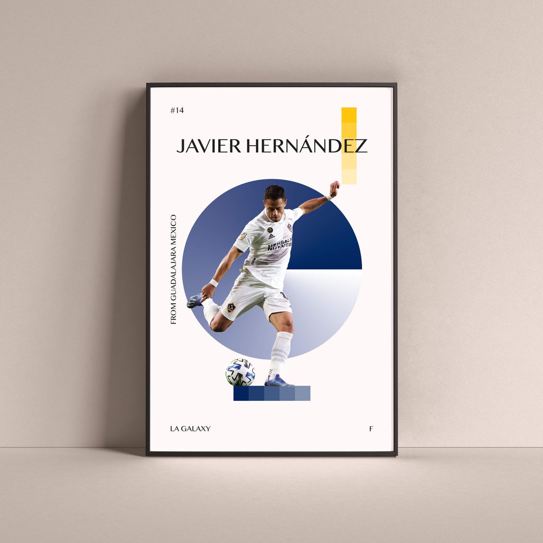 Javier Hernandez Poster, LA Galaxy Art Print Minimalist Soccer Wall ...