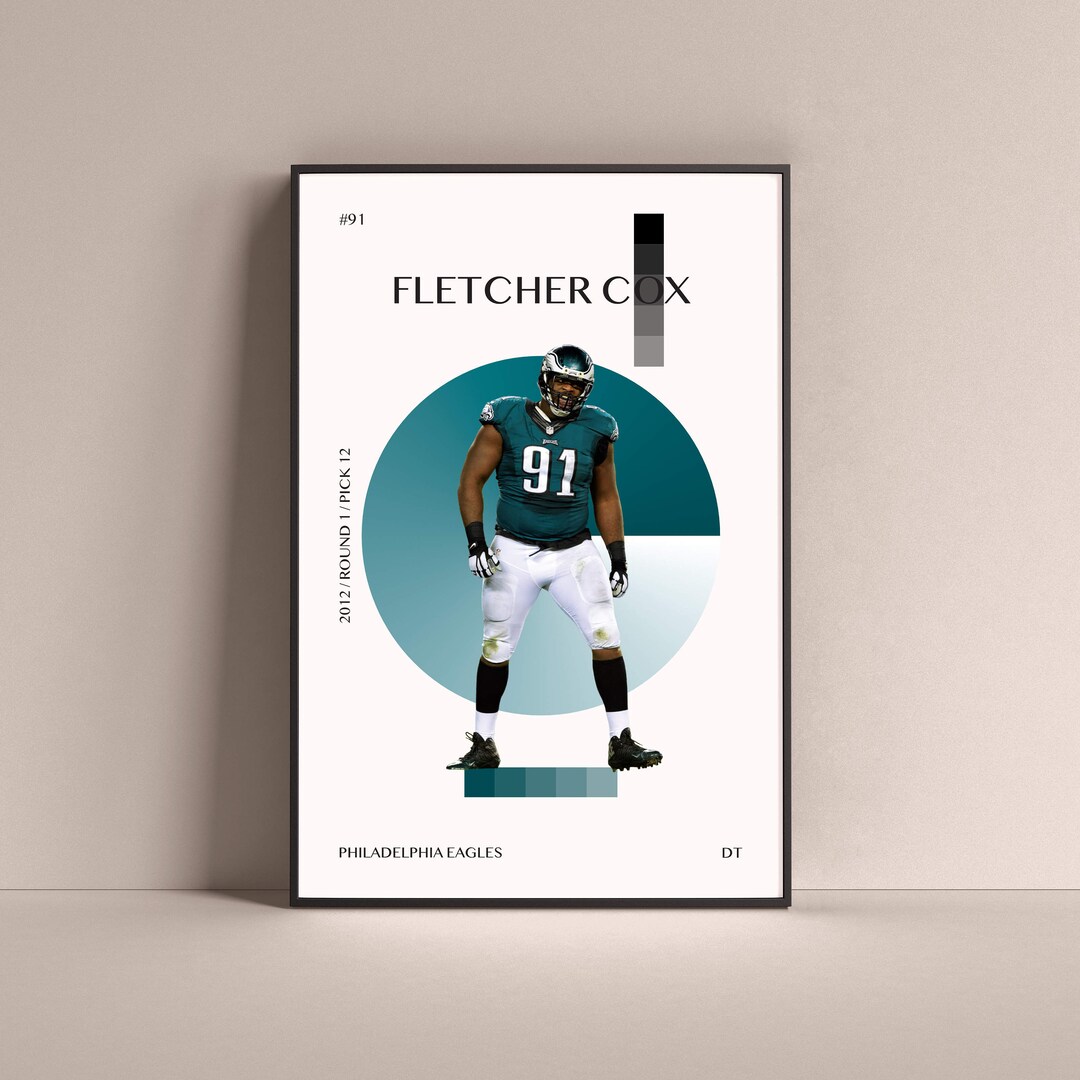 Fletcher Cox Poster, Philadelphia Eagles Art Print Minimalist Football ...