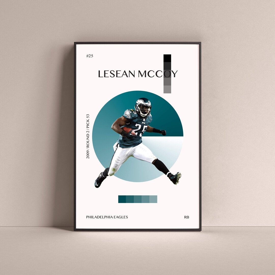 Lesean Mccoy Poster, Philadelphia Eagles Art Print Minimalist Football ...