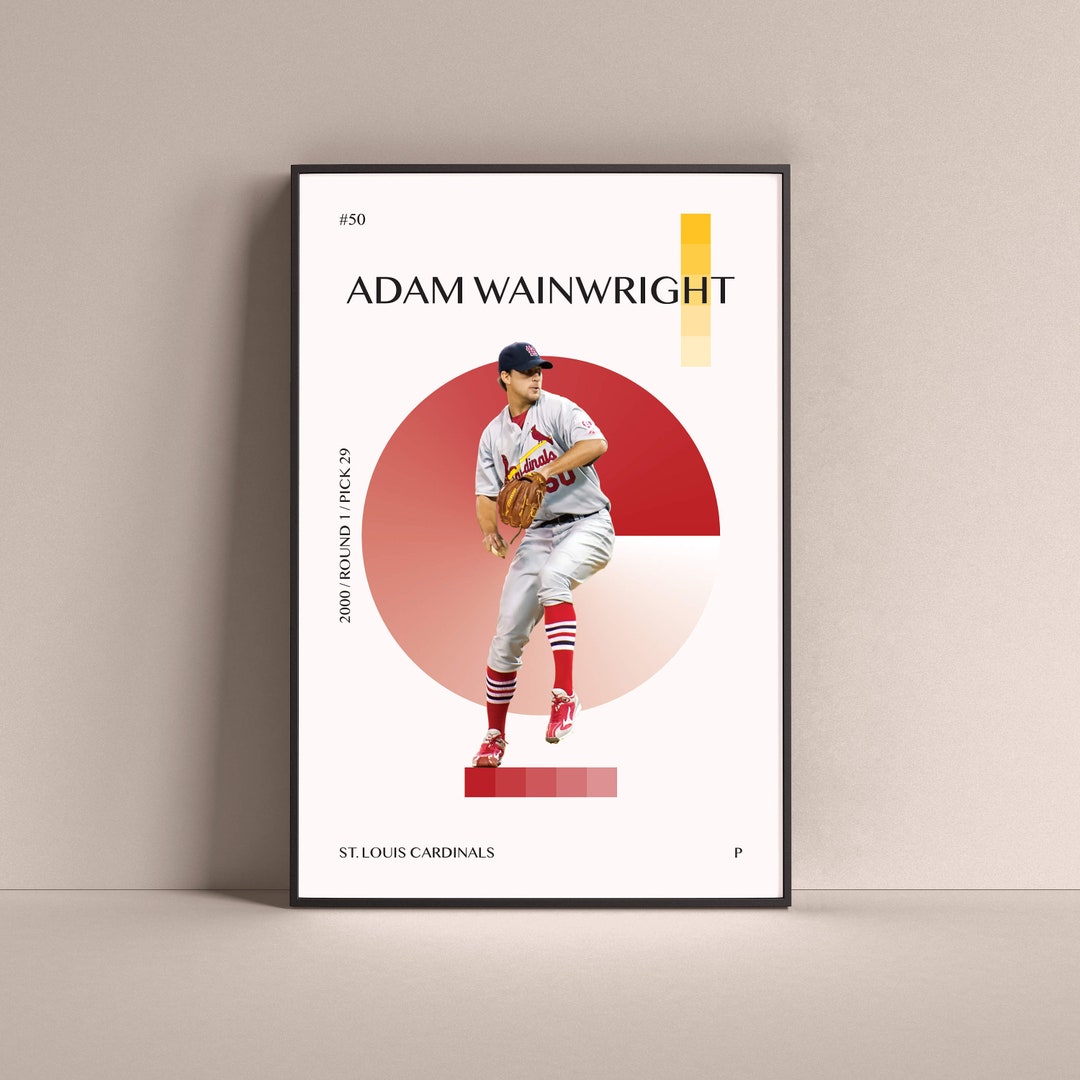 Adam Wainwright Poster, St. Louis Cardinals Art Print Minimalist ...