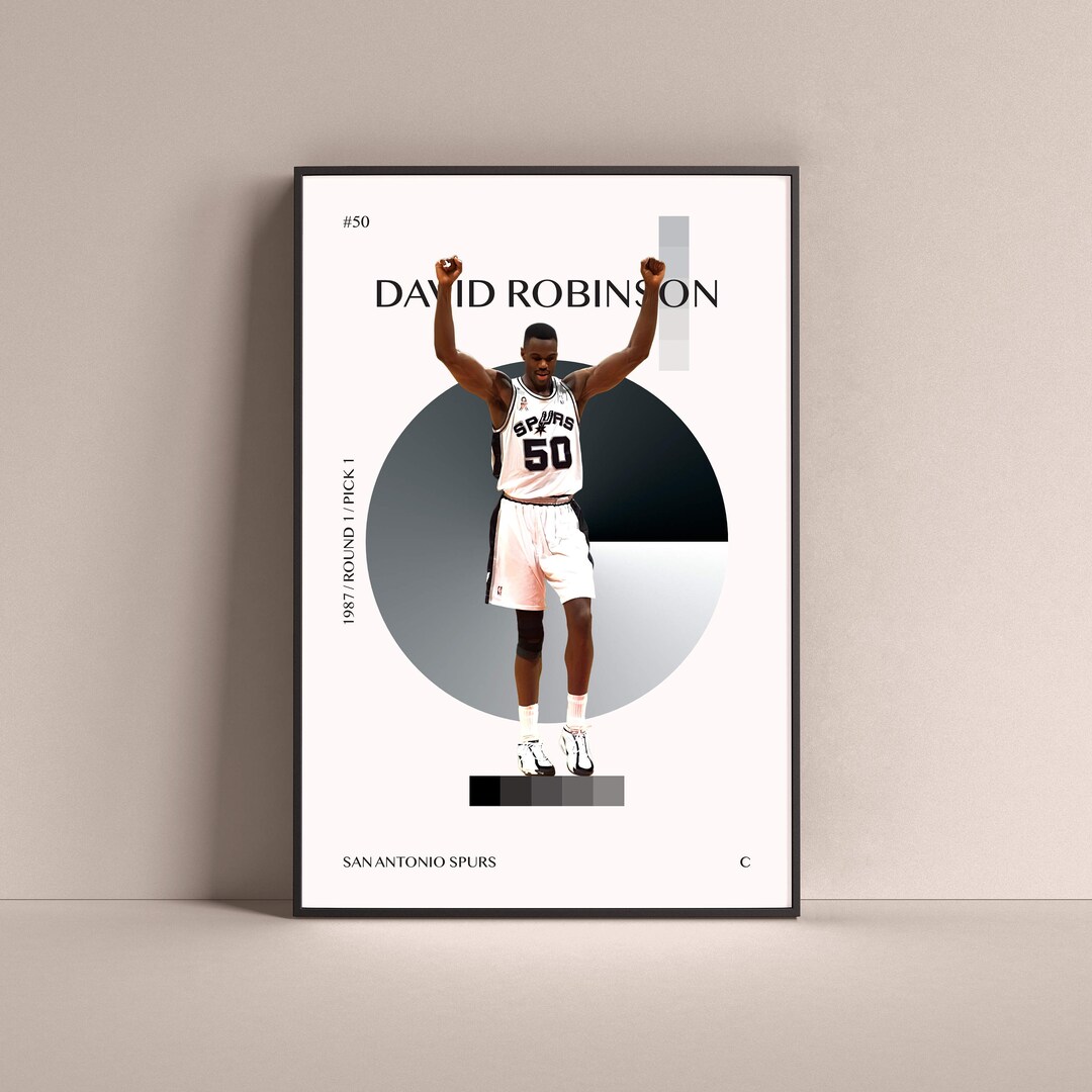 David Robinson Poster, San Antonio Spurs Art Print Minimalist ...