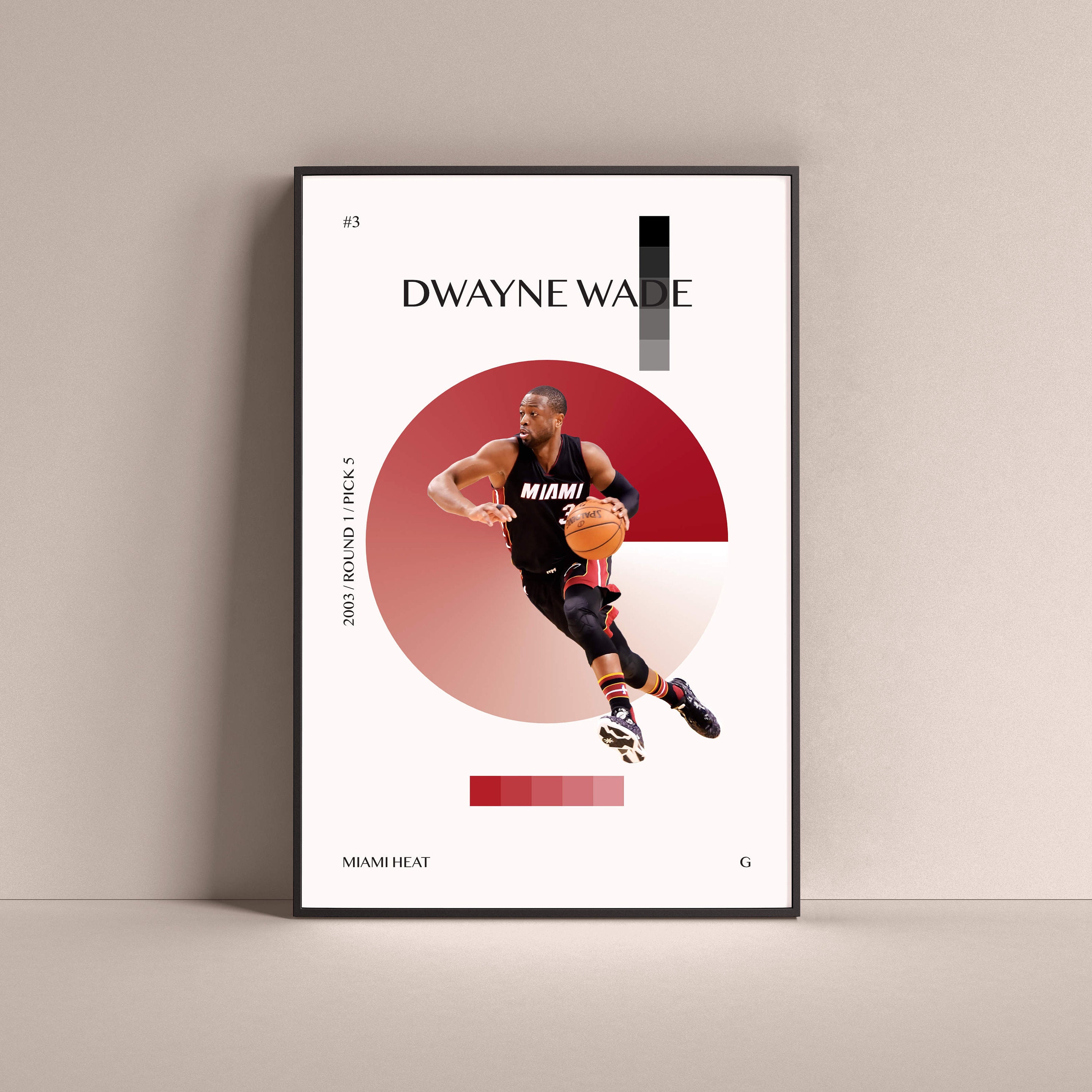 Dwayne Wade Poster Miami Heat Art Print Minimalist Basketball - Etsy