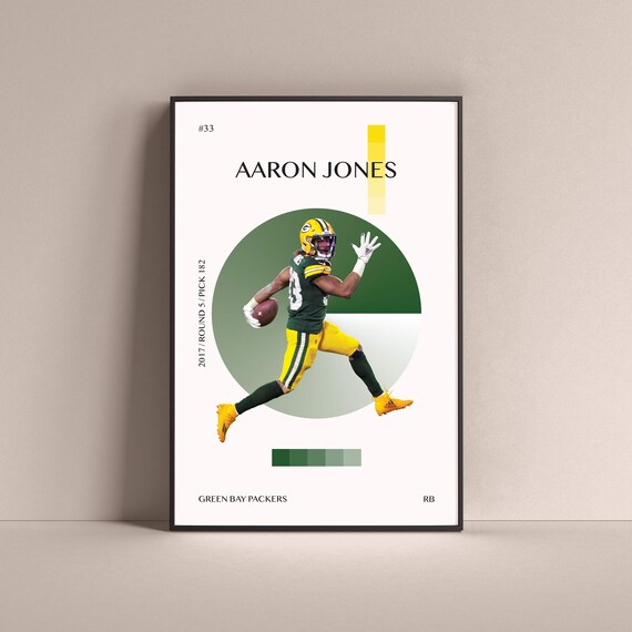 Aaron Jones Poster Green Bay Packers Art Print Minimalist - Etsy