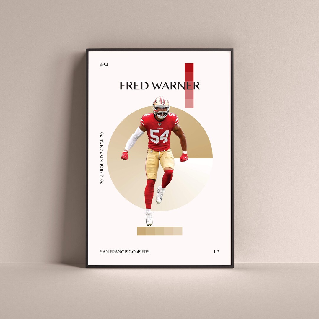 Fred Warner Poster, San Francisco 49ers Art Print Minimalist Football ...