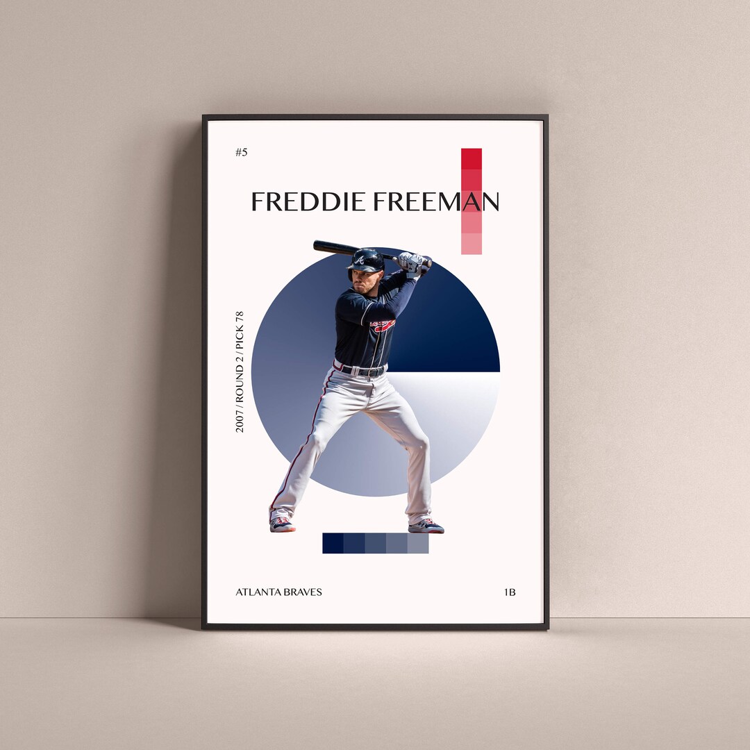 Freddie Freeman Poster, Atlanta Braves Art Print Minimalist Baseball ...