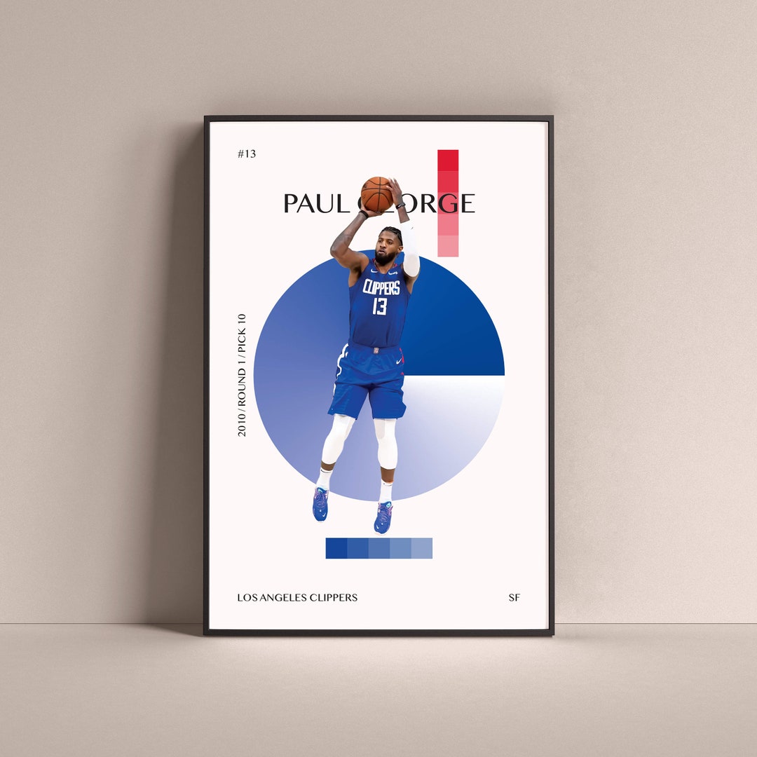 Paul George Poster, Los Angeles Clippers Art Print Minimalist ...