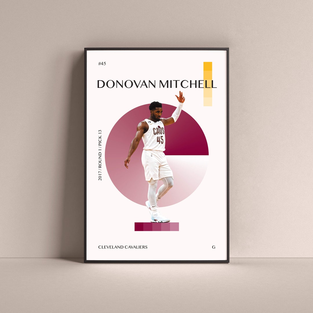 Donovan Mitchell Poster, Cleveland Cavaliers Art Print Minimalist ...