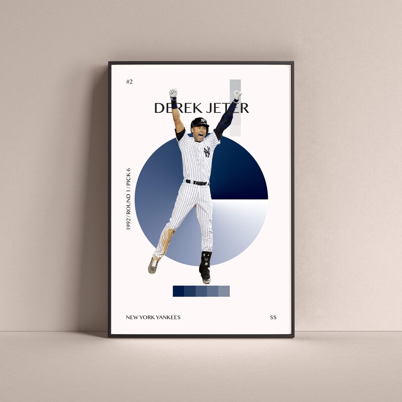 Derek Jeter Poster New York Yankees Art Print Minimalist - Etsy