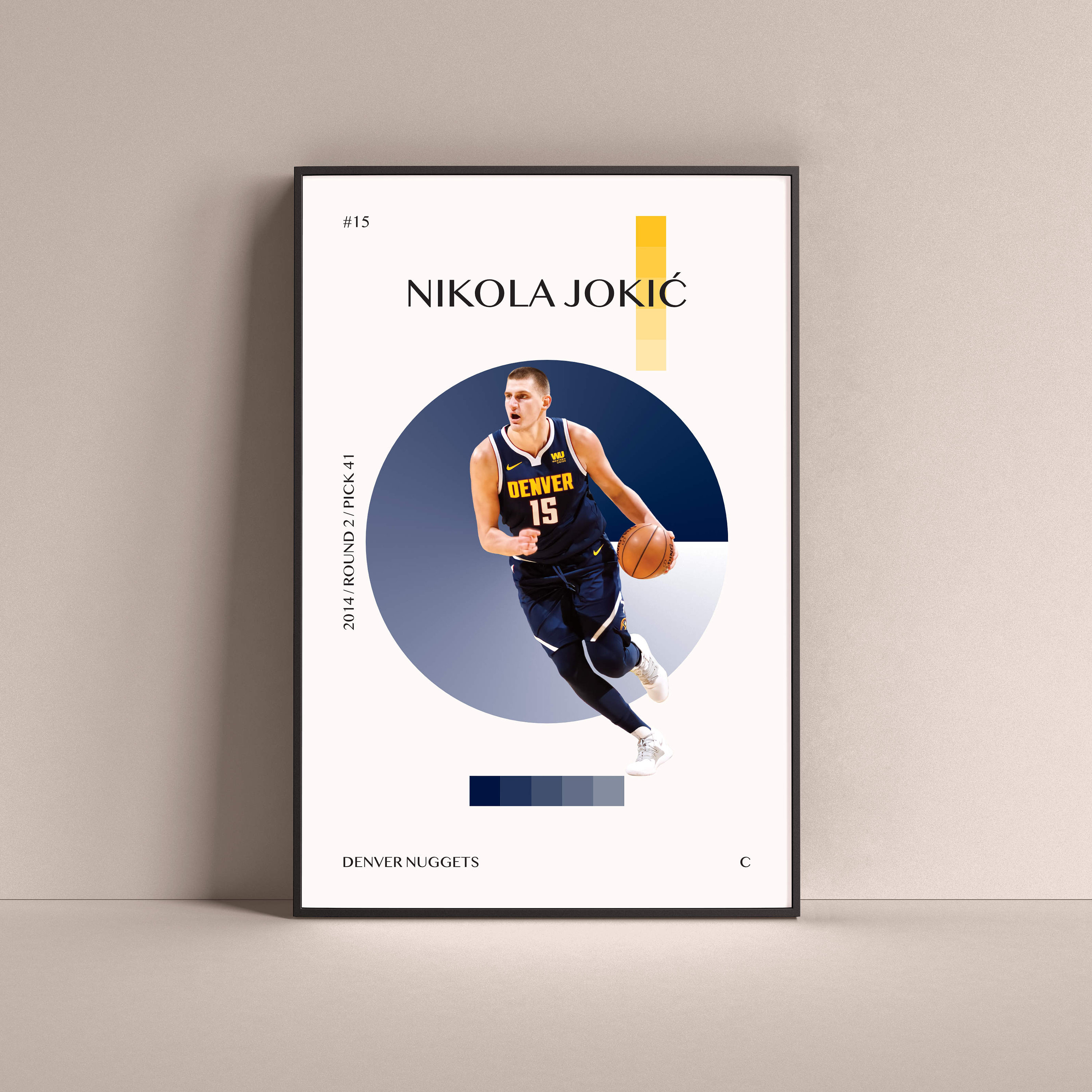 Nikola Jokic Poster Denver Nuggets Art Print Minimalist - Etsy