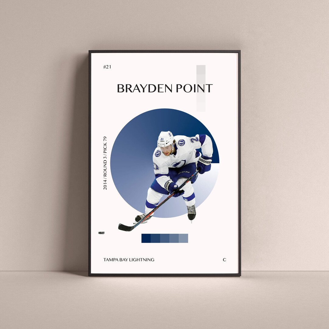 Brayden Point Poster, Tampa Bay Lightning Art Print Minimalist Hockey ...