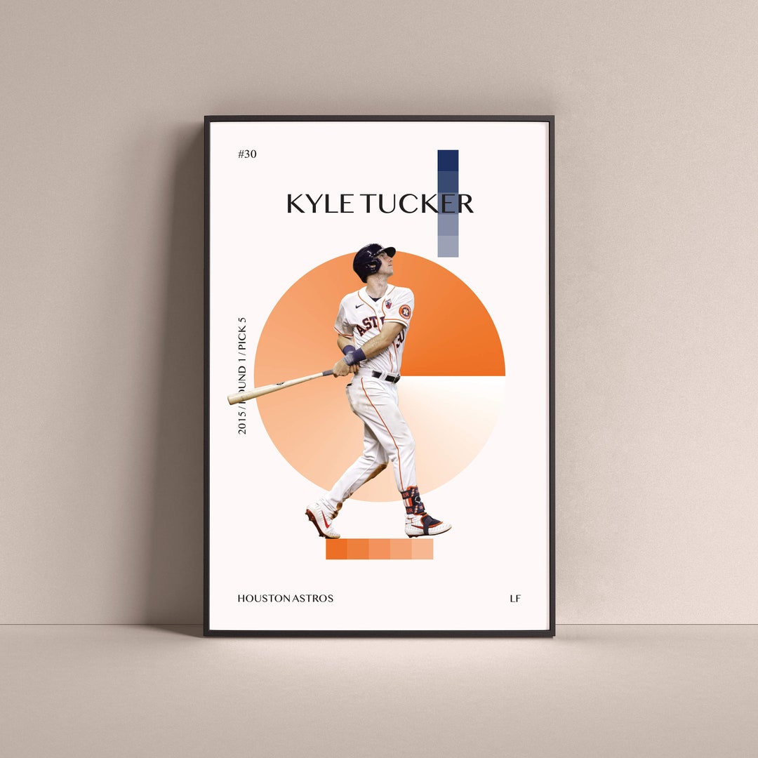 Kyle Tucker Poster, Houston Astros Art Print Minimalist Baseball Wall ...