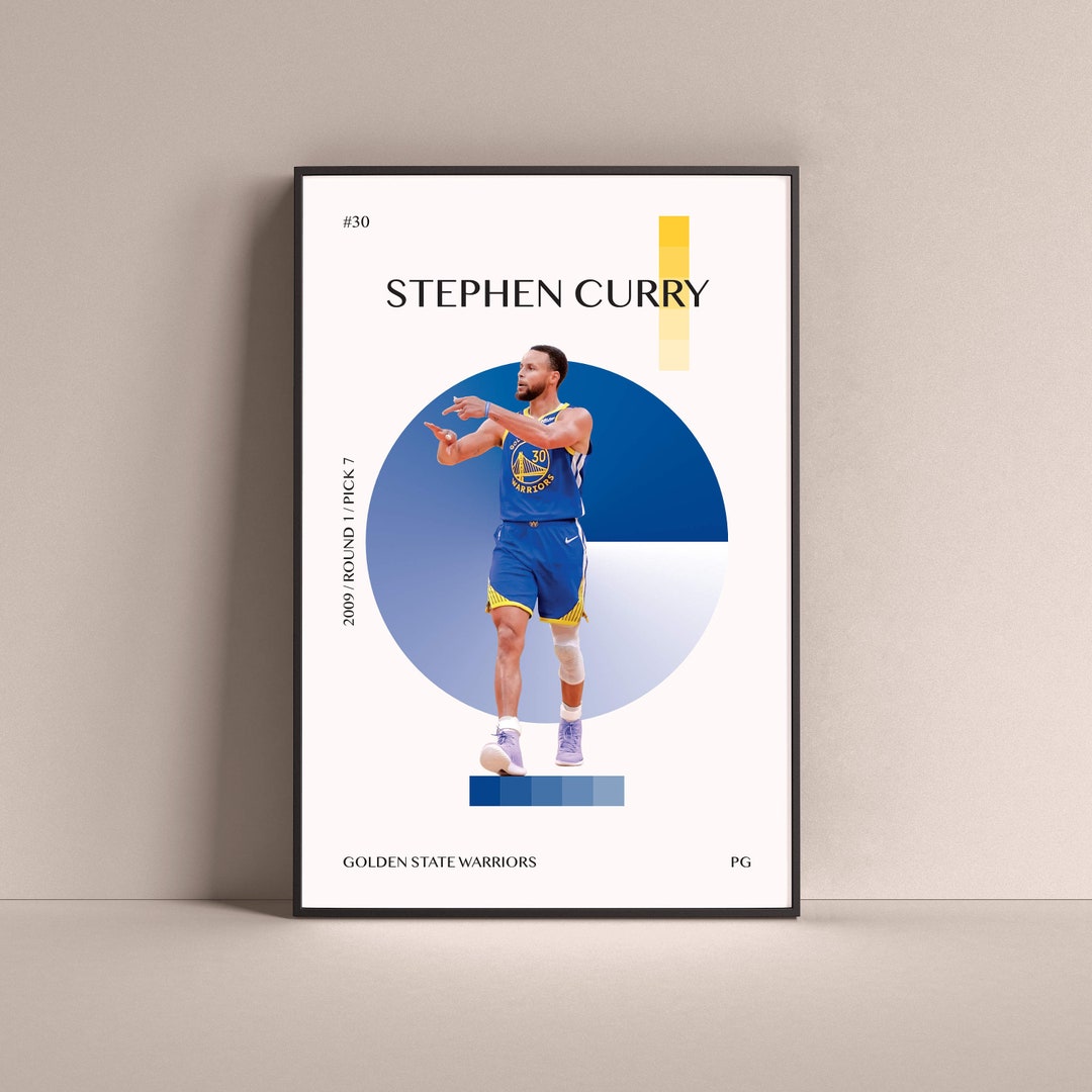Stephen Curry Poster, Golden State Warriors Art Print Minimalist ...
