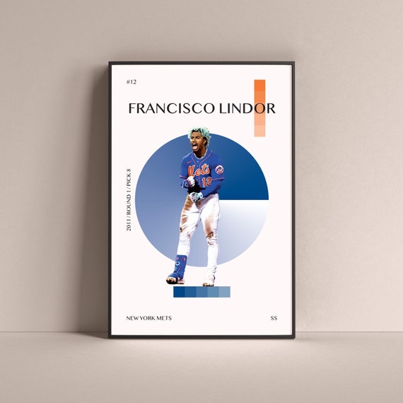 Francisco Lindor Poster New York Mets Art Print Minimalist - Etsy