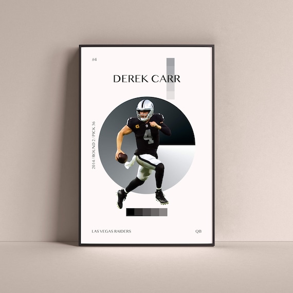 Derek Carr Poster Las Vegas Raiders Art Print Minimalist - Etsy