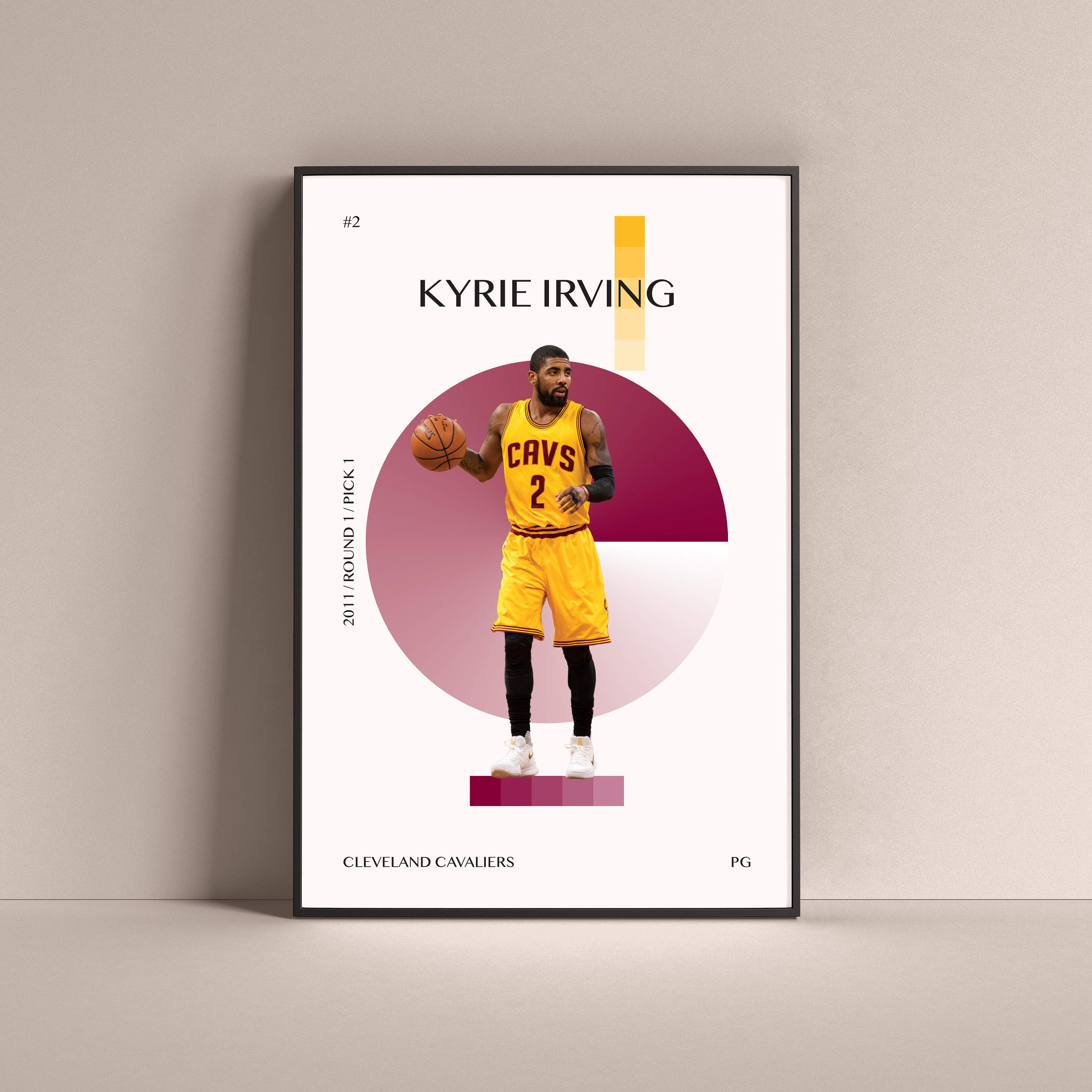 Kyrie Irving Poster, Cleveland Cavaliers Art Print Minimalist ...