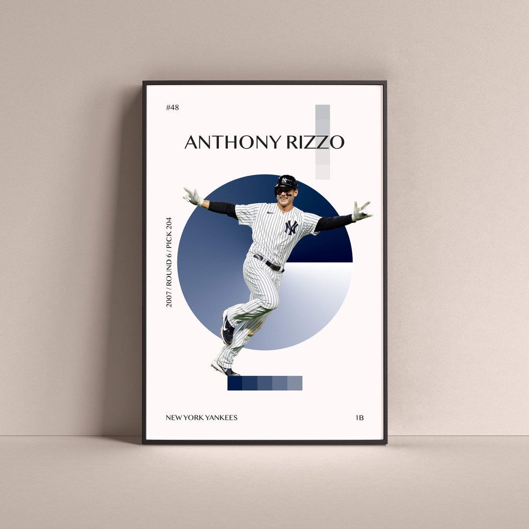 Anthony Rizzo Poster, New York Yankees Art Print Minimalist Baseball ...