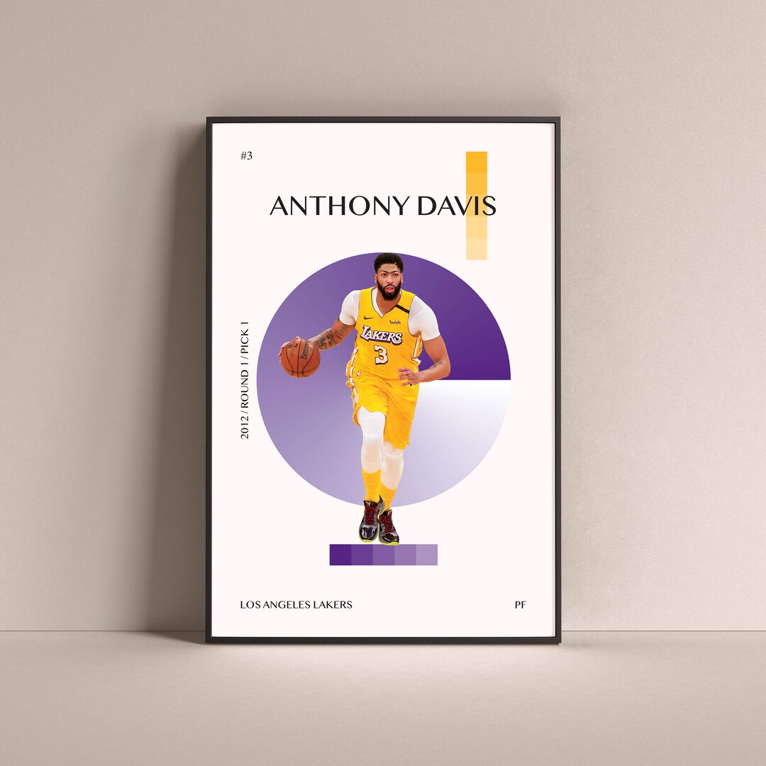 Anthony Davis Poster, Los Angeles Lakers Art Print Minimalist ...