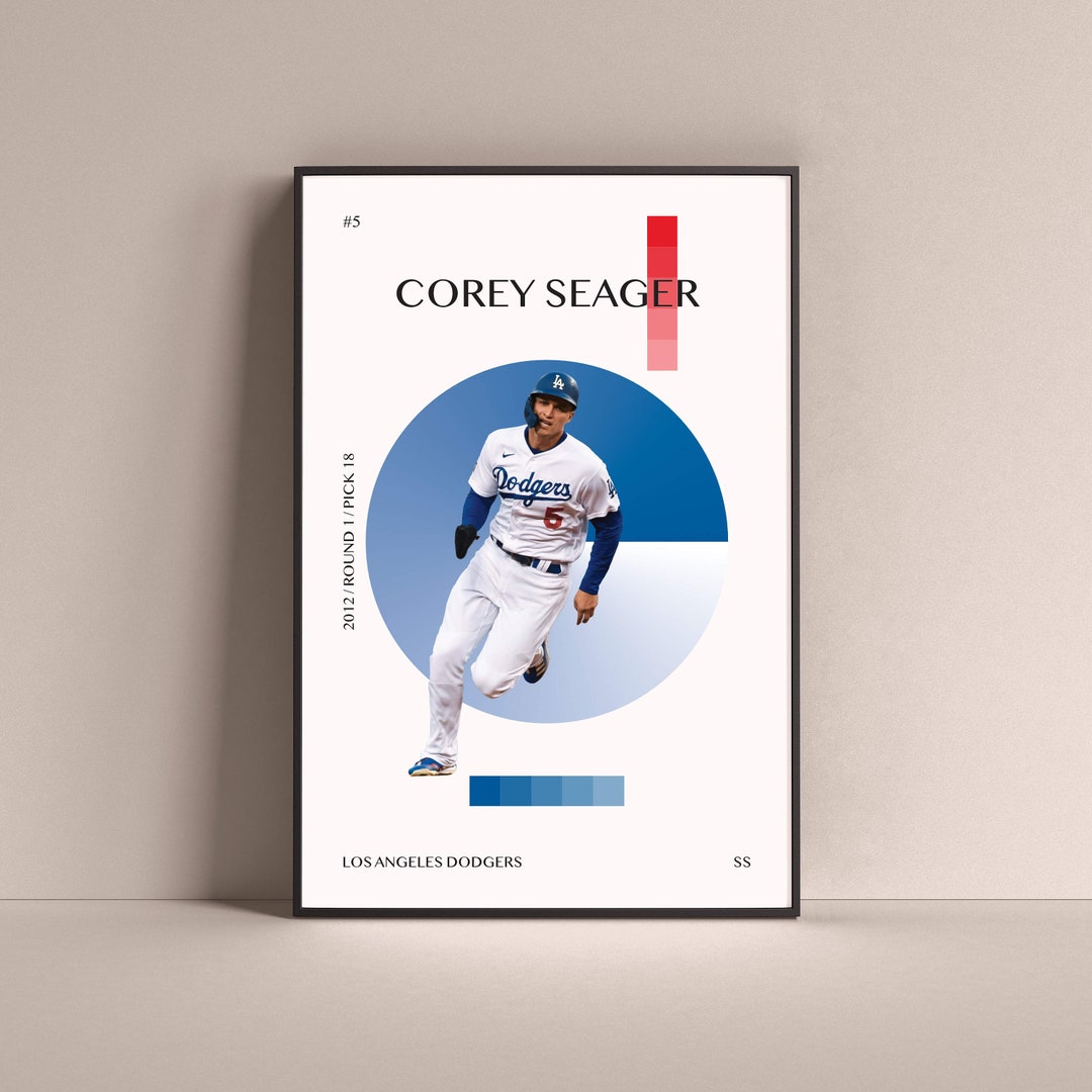 Corey Seager Poster, Los Angeles Dodgers Art Print Minimalist Baseball ...