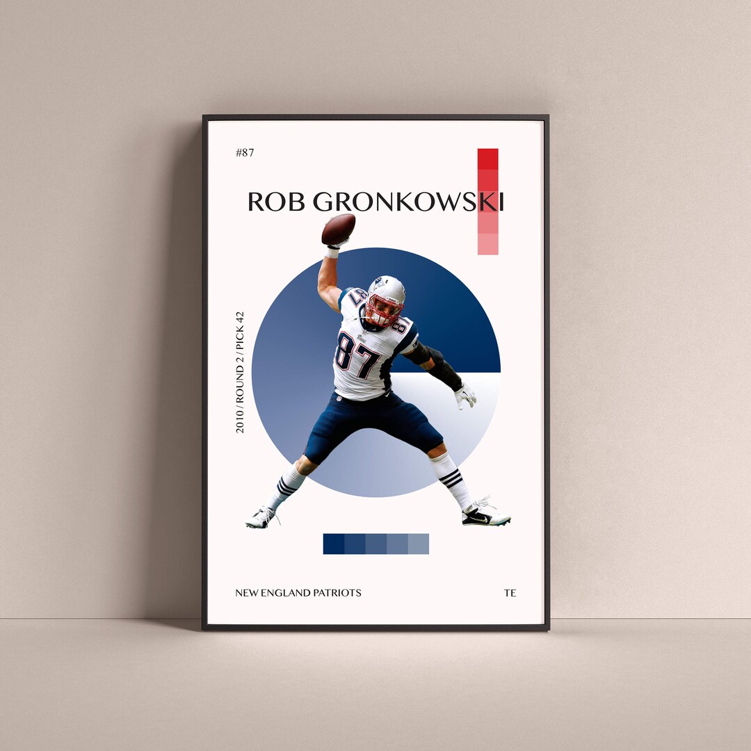 Rob Gronkowski Poster, New England Patriots Art Print Minimalist ...