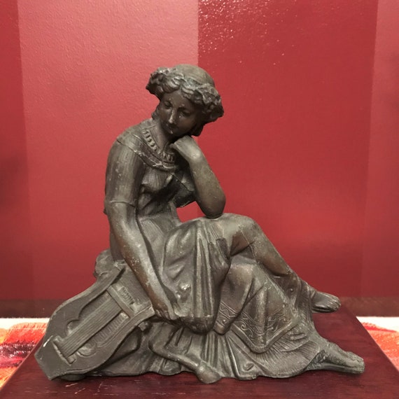 Muse With Lyre Metal Cast Statue - Etsy