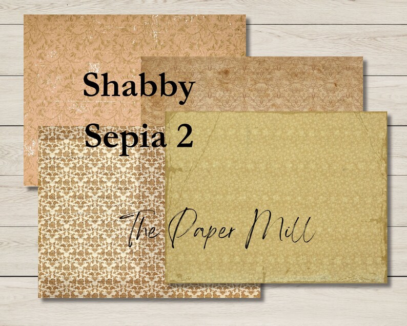 Shabby Sepia Papers Junk Journal Kit, Grungy Vintage Printable Ephemera ...