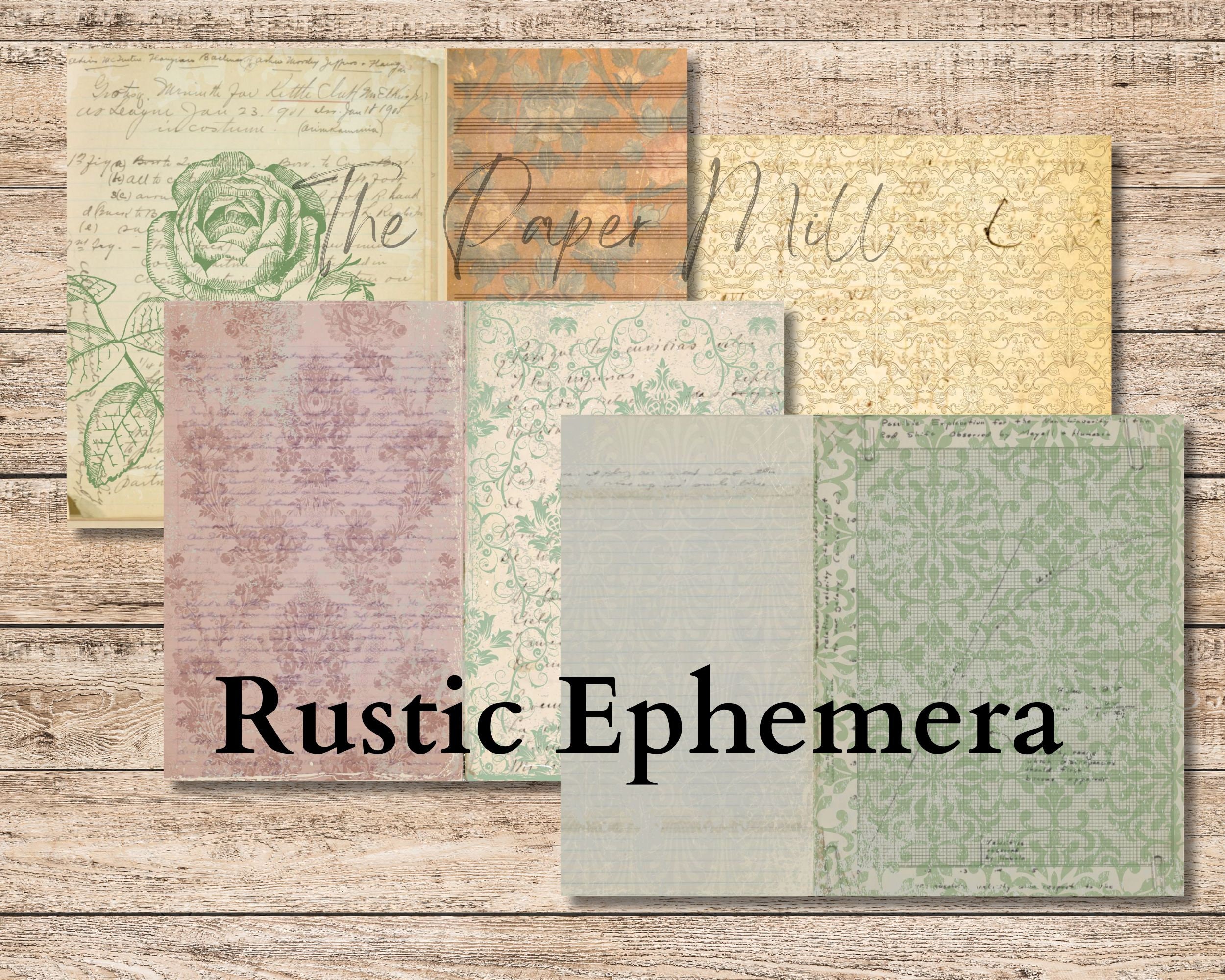 Vintage Rustic Ephemera Printable Collection - Digital Download ...