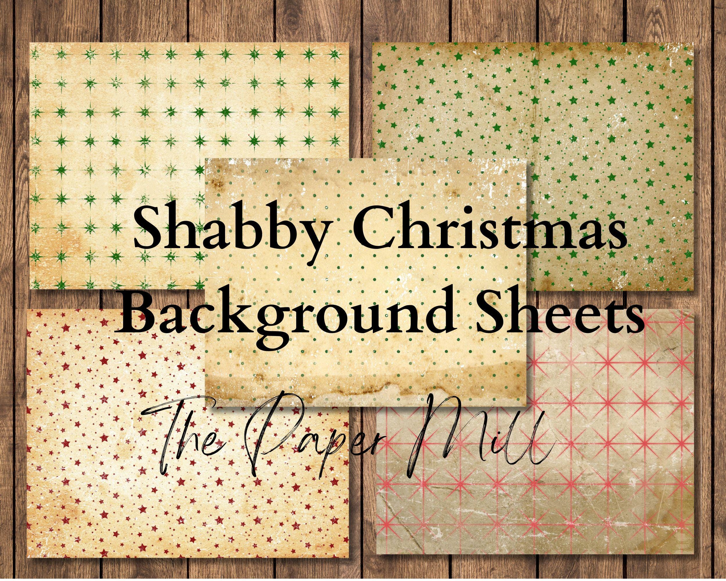 Shabby Vintage Christmas Digital Paper, Scrapbook Backgrounds -digital ...