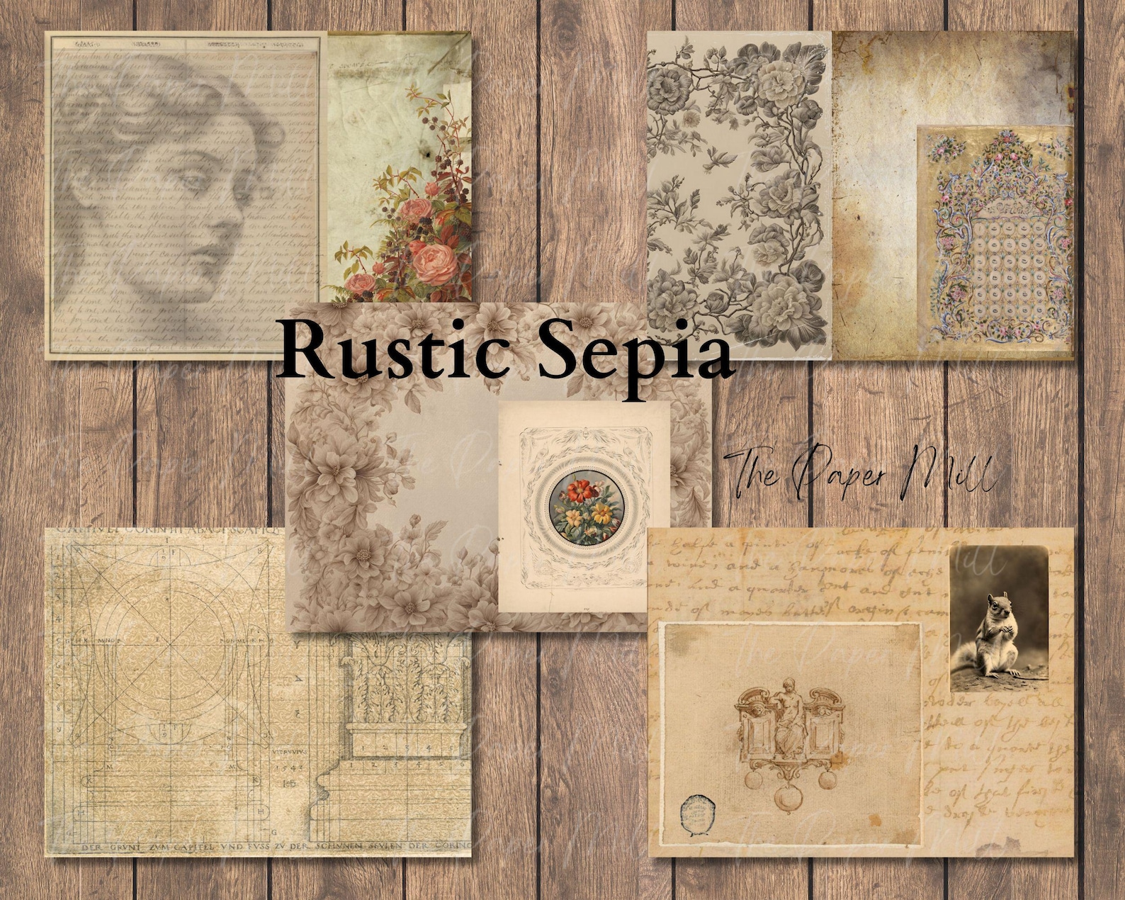 Vintage Rustic Sepia Printable Collection - Digital Download - Antique ...