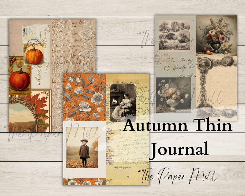 Printable Fall Autumn Thin Journal Kit, Printable Papers, Digital ...