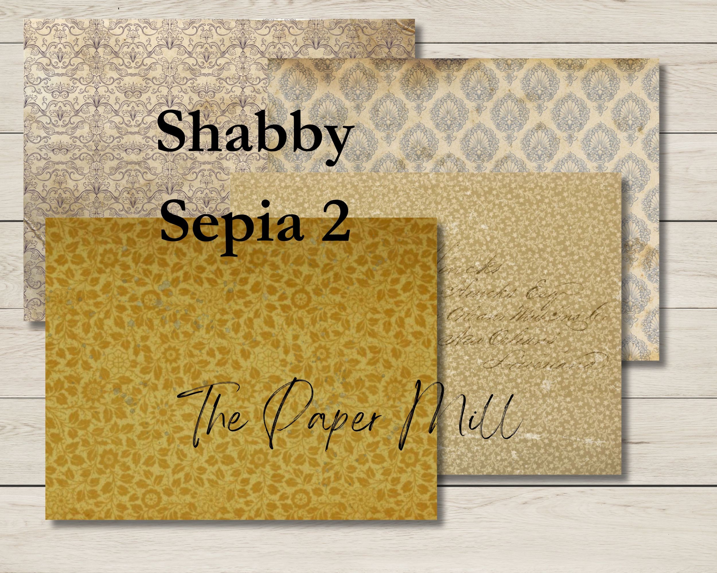 Shabby Sepia Papers Junk Journal Kit, Grungy Vintage Printable Ephemera ...