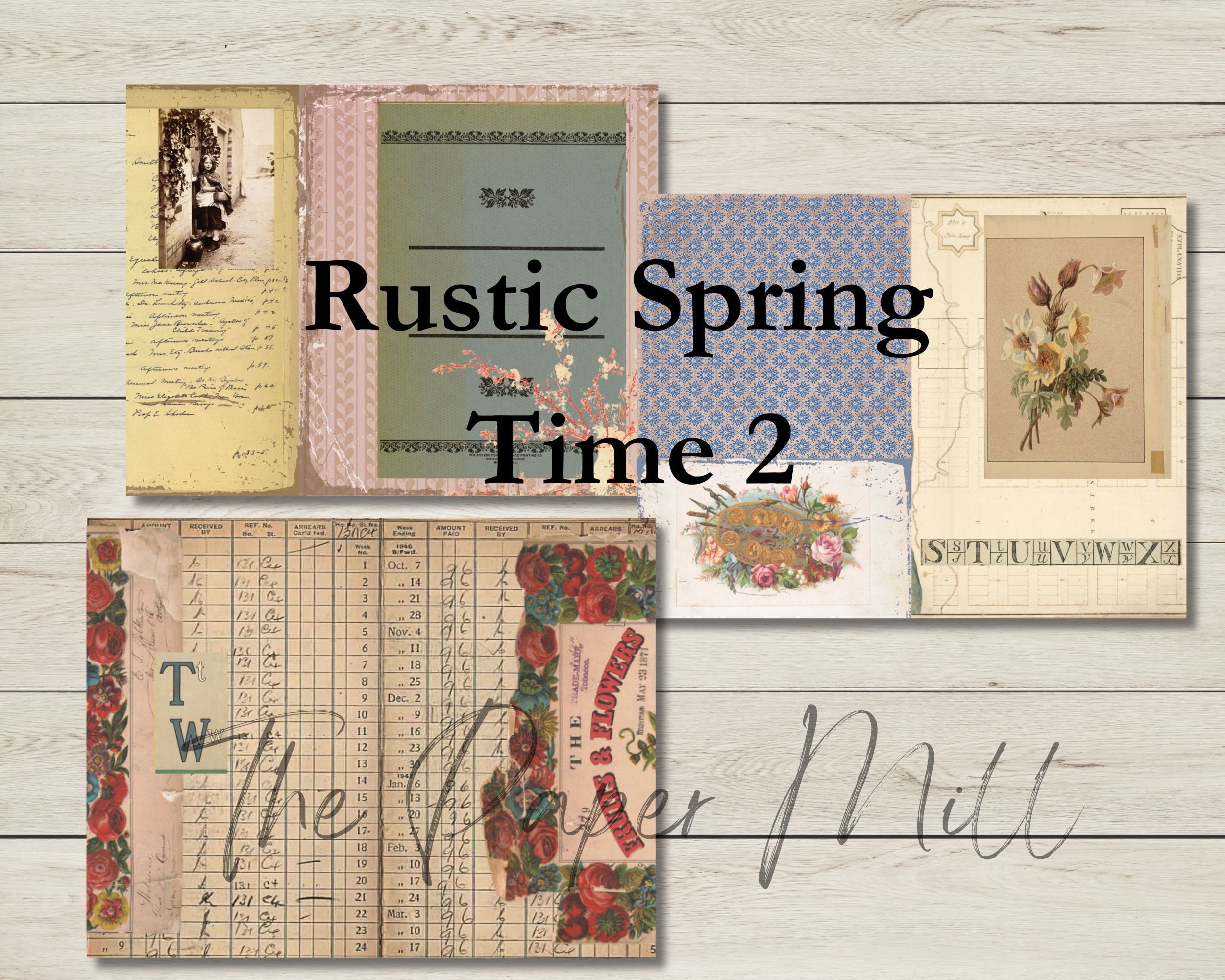 Vintage Rustic Spring Time Printable Collection Digital Download ...