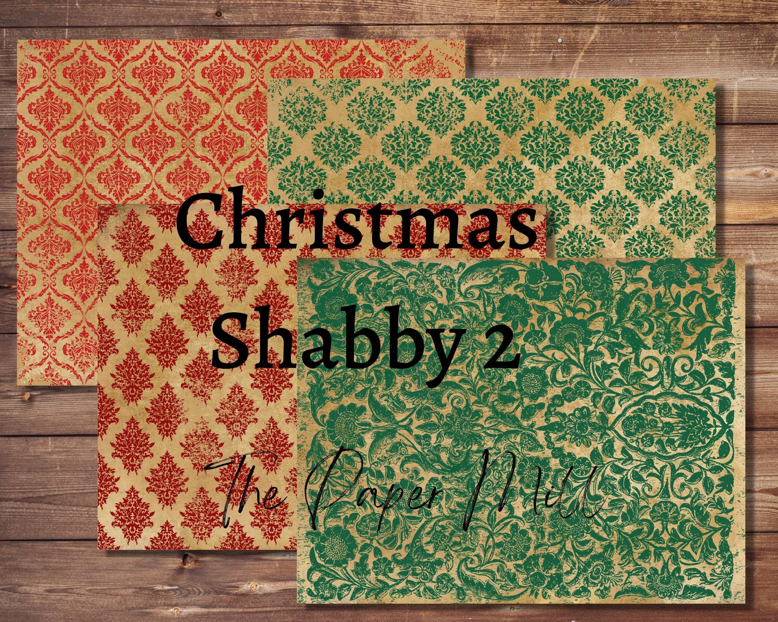 Shabby Chic Christmas, Vintage Christmas, Christmas Ephemera, Digital ...