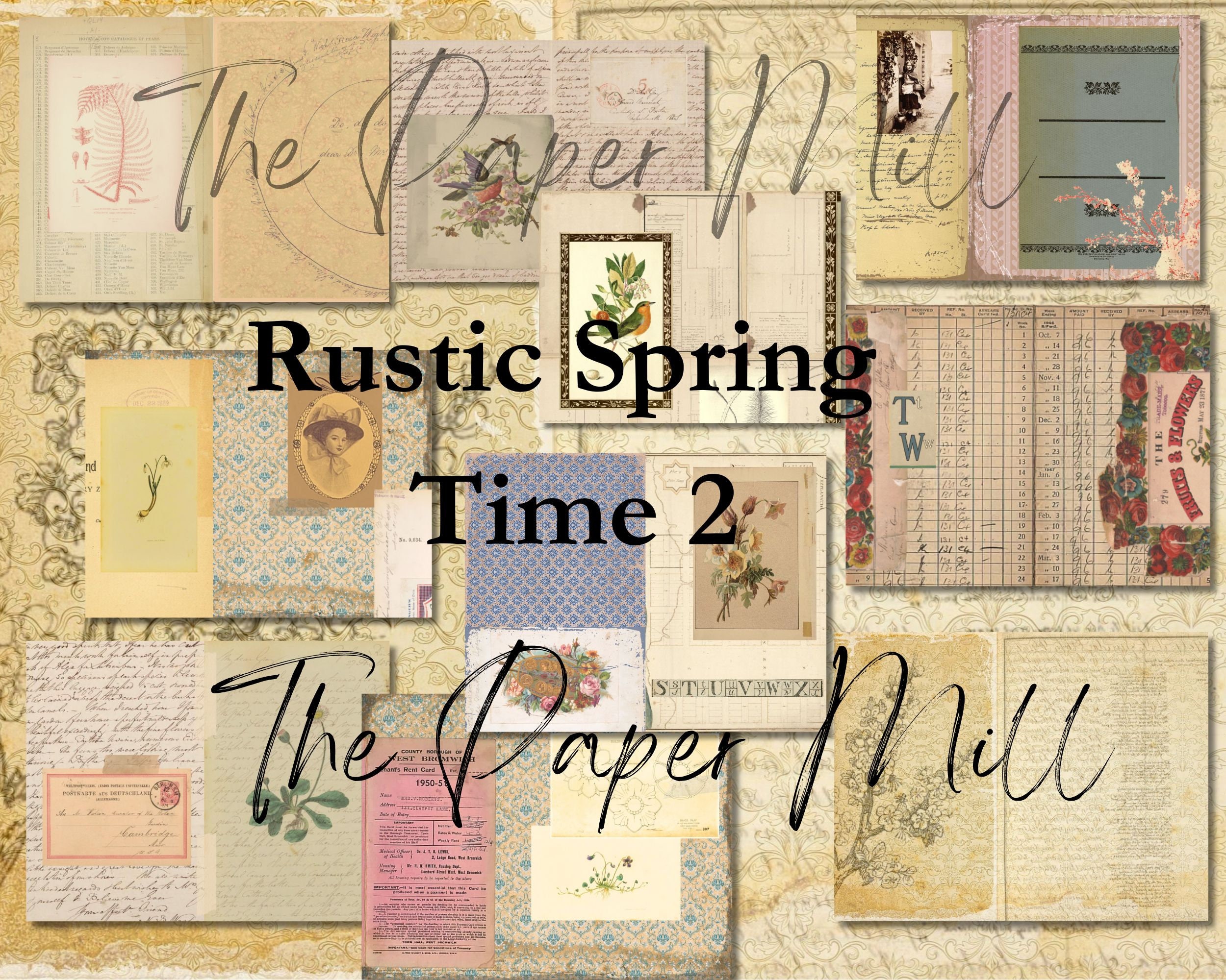 Vintage Rustic Spring Time Printable Collection Digital Download ...