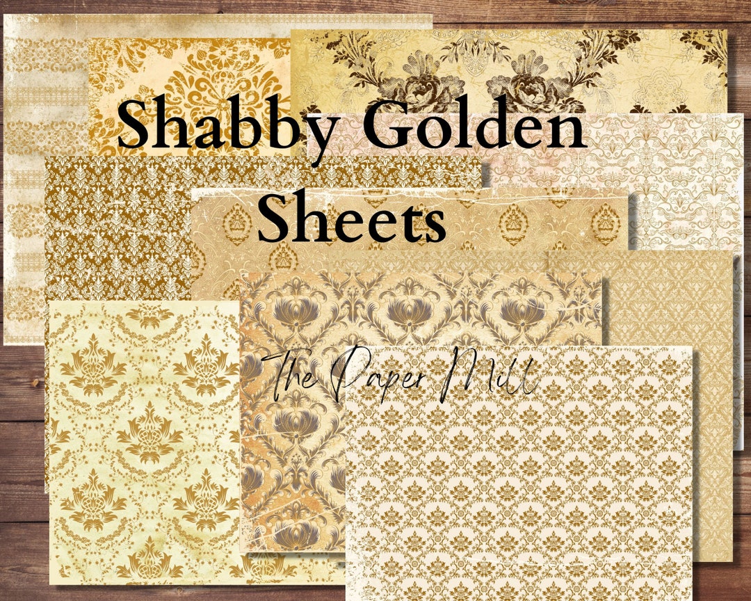 Shabby Golden Papers Junk Journal Kit, Grungy Vintage Printable ...