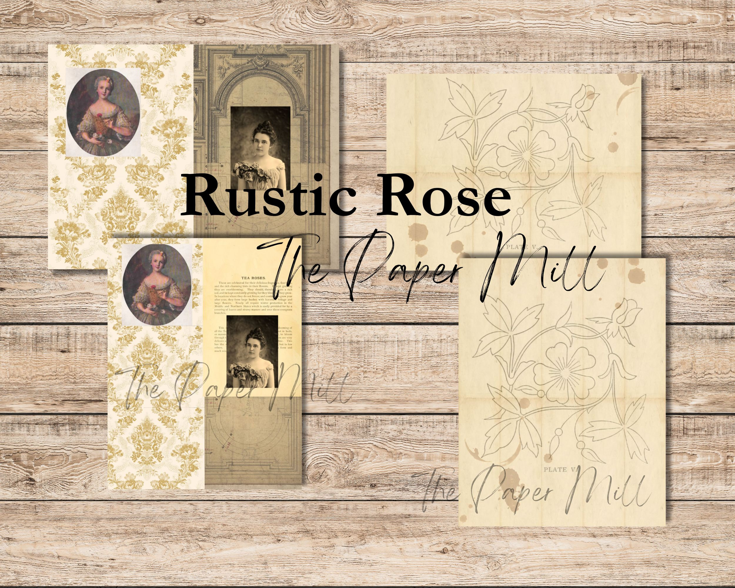 Vintage Rustic Rose Printable Collection - Digital Download - Antique ...