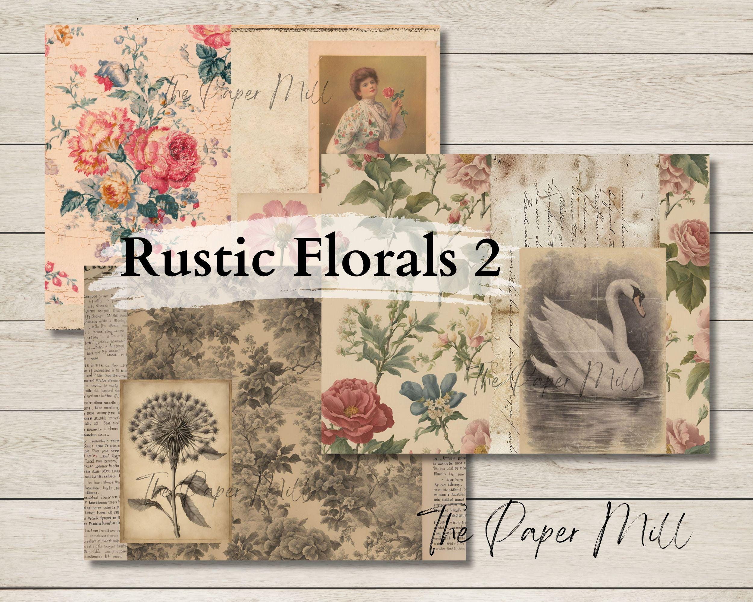 Vintage Rustic Florals 2 Printable Collection - Digital Download ...