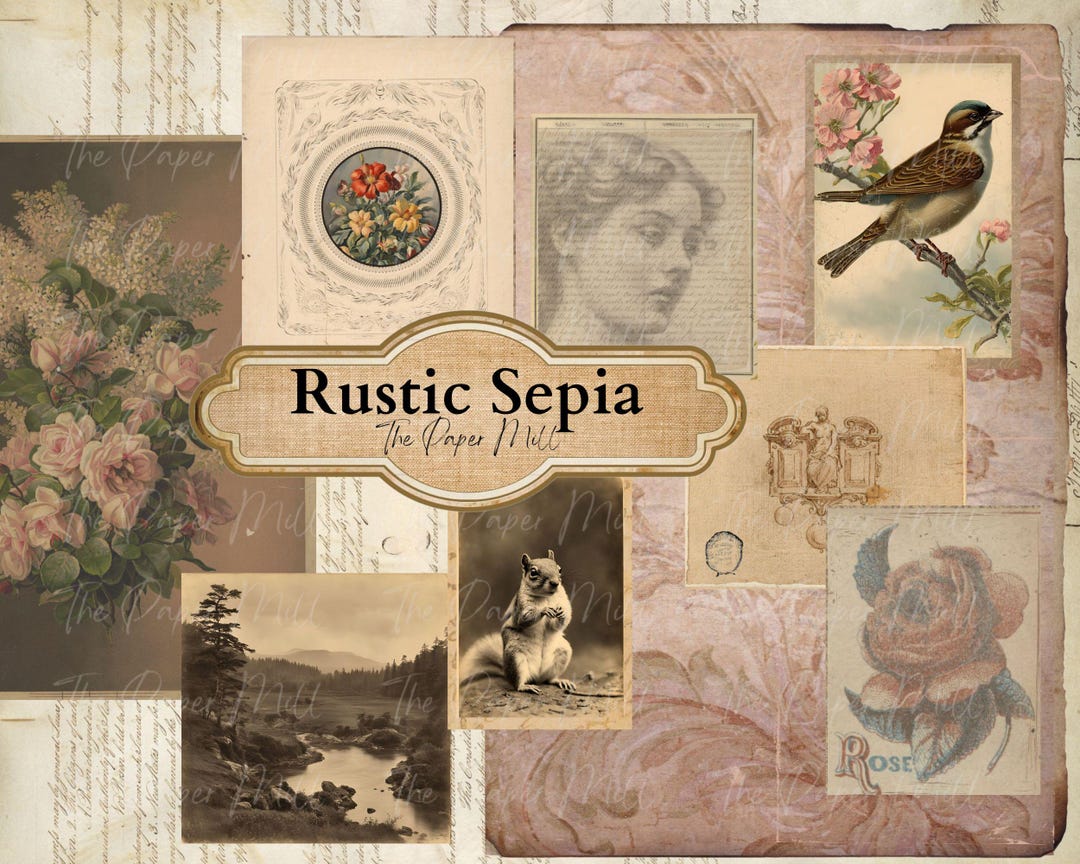 Vintage Rustic Sepia Printable Collection - Digital Download - Antique ...
