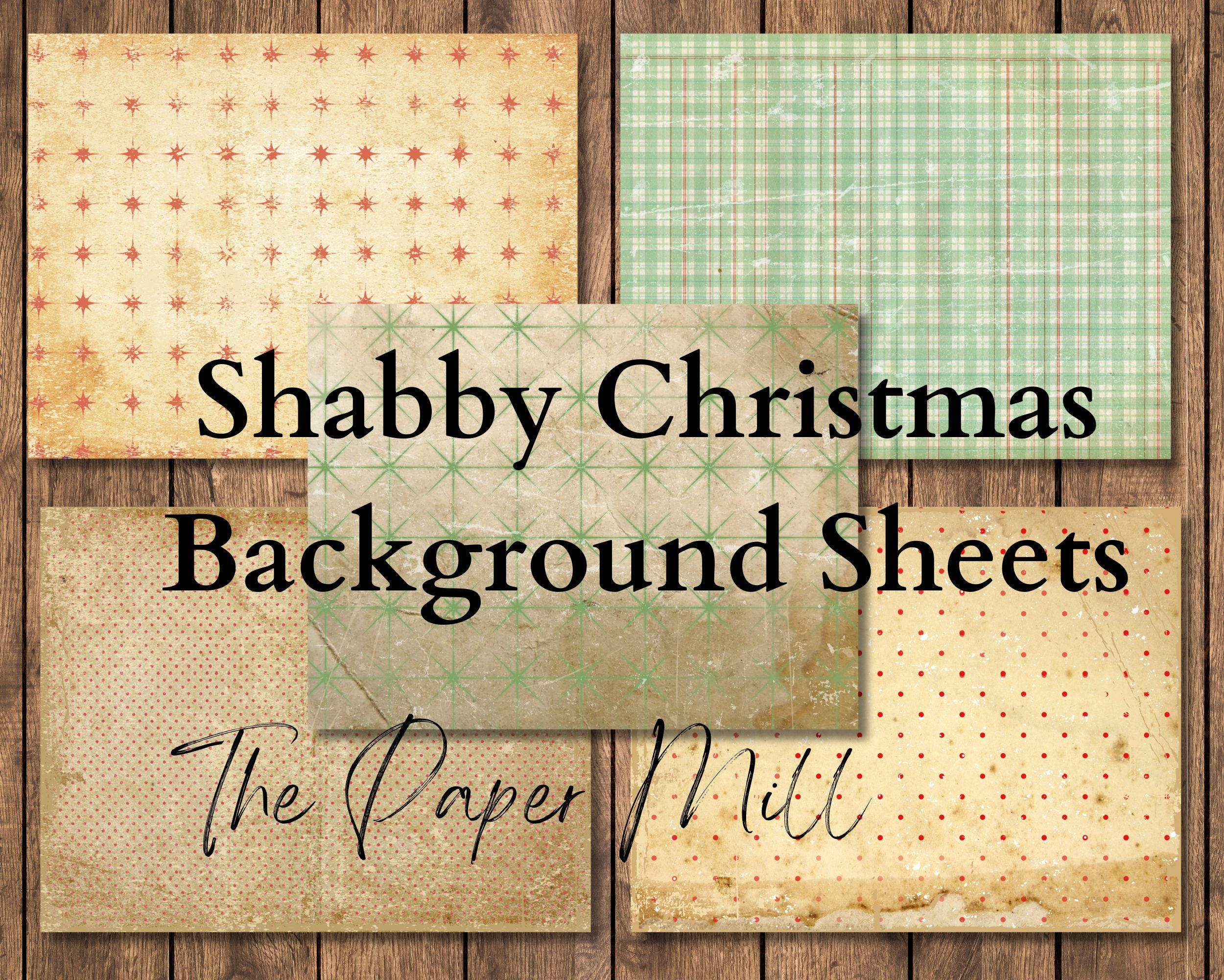 Shabby Vintage Christmas Digital Paper, Scrapbook Backgrounds -digital ...
