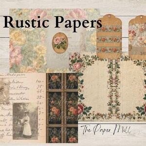 Vintage Rustic Papers Printable Collection - Digital Download - Antique ...